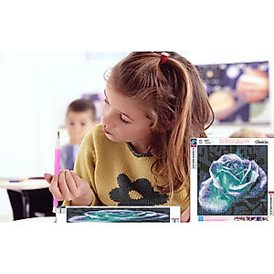4 Pack Diamond Painting Kits for Adults 5D Rose Flower Diamond Art Kit for Beginners, DIY Paint with Round Full Drill Diamonds Paintings Gem Art for Christmas Home Wall Decoration Gift 11.8x11.8in