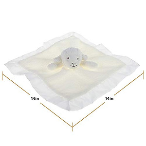 Apricot Lamb Stuffed Animals Soft Security Blanket White Lamb Infant Nursery Character Blanket Luxury Snuggler Plush(White Lamb, 14 Inches)