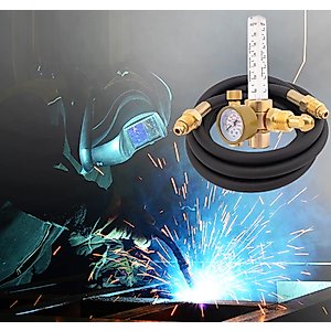 Argon/CO2 Flow Meter Gas Regulator Compatible with Mig Tig Welder Regulator with 6.6FT Gas Hose 10 to 60 CFH Output Flow 0 to 4000 PSI - CGA-580 Inlet argon flow gauge welding regulator