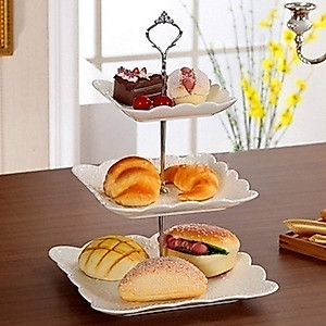 Bluelanss Tiered Tray Hardware for Cake Stand Cake Plate Crown 3 Tier Cake Stand Fittings Hardware Holder for Wedding Party Cupcake Dessert Platter Serving Stand Decoration Pink