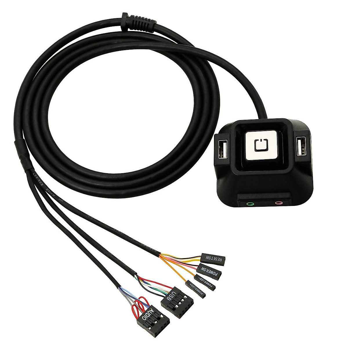 Desktop Computer Case Switch,Reset HDD Button Switch with Dual USB Ports,Power Button,Audio Ports for Desktop PC Case