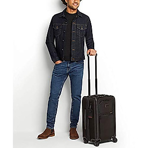 TUMI Alpha 3 International Dual Access 4-Wheeled Carry-On Luggage - With Built-In USB Port and Integrated TSA Lock - 22-Inch Rolling Suitcase for Men and Women - Black/Gold