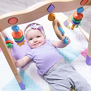 Little Olympians Wooden Baby Gym - Child Activity Center Newborns & Early Infants - Wood Mobile Interactive Play Station for Tummy Time - Educational & Developmental Learning Toys, Ages 0-5 Months