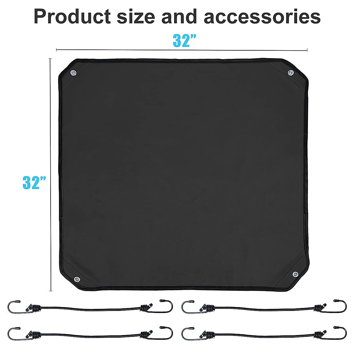 Zomia Air Conditioner Covers for Outside Units, AC Cover for Outdoor Central Unit Top Heavy Duty Water-Resistant Fits Up to 32 x 32 Inch, Black