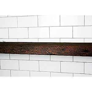 Modern Timber Craft Reclaimed Wood Wall Shelf | Easy-to-Install | Steel Angle Brackets Included | Rustic Decoration | 2" Thickness | 18" L x 10" D, Early American