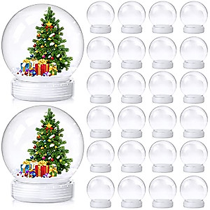 Mimorou 24 Pieces 3.9 Inch DIY Snow Globe Clear Plastic Water Globe with Screw Off Cap Water Globe Jar for DIY Crafts Home Decoration Gifts
