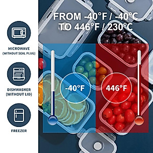 KIGI 【3 PACK】 18.6OZ Collapsible Small Bento Box Food Storage Containers with Lids Airtight Meal Prep Containers,BPA FREE,Microwave Safe