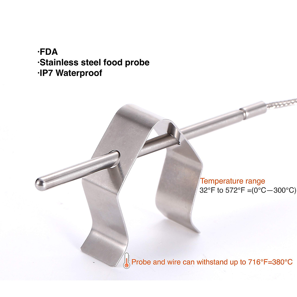 Upgraded Thermpro Probe Replacement for TP08S TP20 TP25 Thermopro Probe ReplacementTP17 TP16 TP10 TP09 TP08 TP-08S TP-07 TP06S TP04