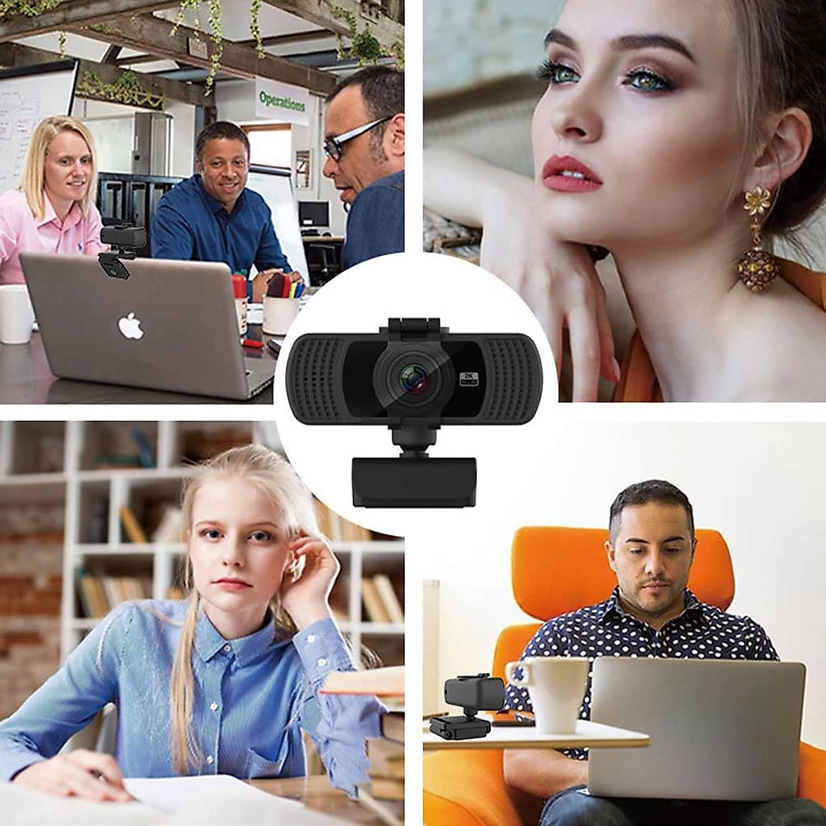 2K Full Hd Webcam,Laptop Desktop Camera for Conference and Video Call,Pro Stream Webcam with Plug and Play Video Calling,Built-in Mic, As Valentines Day Gifts for Him Her