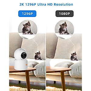 GIEC Indoor Security Camera for Home 2K HD Kids/Pet Camera Pan Tilt Smart WiFi Cameras 360 Degree Dog Cam with Two-Way Audio, Motion Detection,Night Vision,Cloud & SD Card Storage