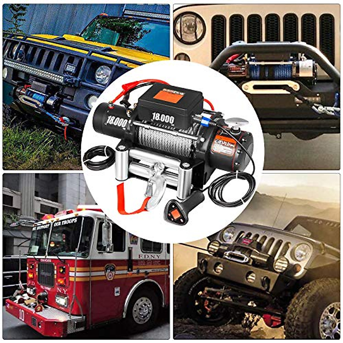 VEVOR Truck Winch 18000lbs Electric Winch Cable Steel 12V Power Winch with Wireless Remote Control and Powerful Motor for UTV ATV