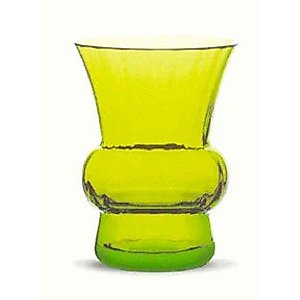 Baccarat Crystal Chardon Vase. Olive Green