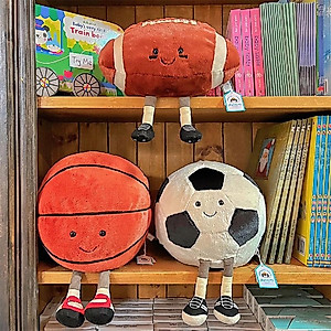 XIYUAN 13 inch Stuffed Sports Balls Toy Creative Football Doll Fun Cute Plush Doll Toy Plush Stuffed Spherical Soft Toys Sports Throw Pillow CushionKids Gift(Rugby)