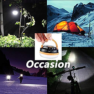QWK Camping Lights Portable Lamp Outdoor Camping Light Lanterna Flashlight Hiking Night Lights Torch Light 5 Mode Magnet Hook Reading Lamps Tent Lamp