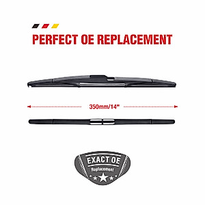 BERG REGEN Rear Wiper Blades 14 inch(14-D), Replacement For Ford Edge 2014-2007, Mazda 3 2009-2004, Volvo XC60 2017-2012, Lincoln MKX 2015-2007, Back Windshield Wiper Blades +More Cars