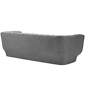 Modway Sofa Entertain Vertical Channel Tufted Performance Velvet Couch in Gray