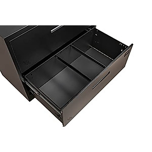 Yone jx je 3 Drawer Lateral Filing Cabinet for Legal/Letter A4 Size, Large Deep Drawers Locked by Keys, Locking Wide File Cabinet for Home Office, Metal Steel (Black)