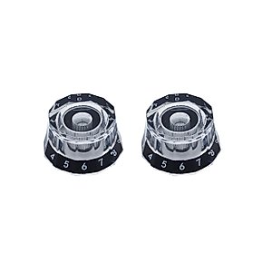 Guyker 2Pcs PRS Potentiometer Control Knobs Dia. 6mm (0.24") Shaft Pots - Rotary Volume Tone Buttons Replacement Part for Electric Guitar or Precision Bass - White