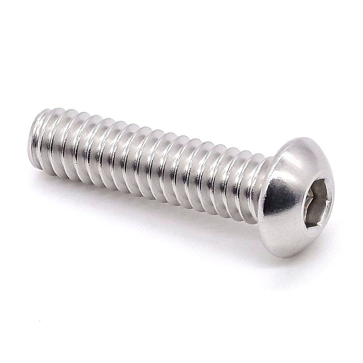 M6-1.0 x 25mm (30 pcs) Button Head Socket Cap Screws Bolts, 18/8 Stainless Steel 304, Fully Threaded, Machine Coarse Thread, Allen Hex Drive