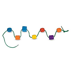 Melissa & Doug Primary Lacing Beads - Educational Toy With 30 Wooden Beads and 2 Laces - Beads For Toddlers, Fine Motor Skills Lacing Toys For Toddlers And Kids Ages 3+