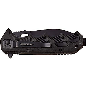 TAC Force Spring Assisted Knife, Black/Black Double Injection Handle, 3.75"
