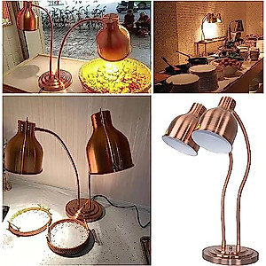 Food Heat Lamp Freestanding, Commercial Food Heat Lamp, Food Warmer Metal Chandelier Portable Electric Food Warmer for Restaurant Buffet Family Dinner Kitchen (Color : Silver)