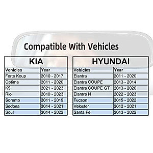 Hyundai & KIA Rear View Mirror, Interior Rear Mirror, Rearview Mirror, Bracket Mount Compatible With 2010-2019 KIA Forte Koup Optima K5 Rio Sorento Soul, Hyundai Elantra Tucson Veloster Santa Fe, car
