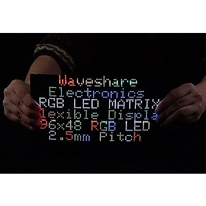 waveshare Flexible RGB Full Color LED Matrix Panel 96x48 4608 RGB LEDs, 2.5mm Pitch, Adjustable Brightness and Bendable PCB,Compatible with Raspberry Pi/Raspberry Pi Pico / ESP32