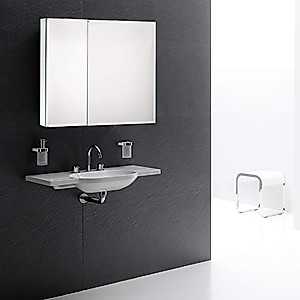 Movo Double Doors Medicine Cabinet with Mirror, 30 inch X 26 inch Aluminum Bathroom Medicine Cabinet, Adjustable Glass Shelves, Waterproof and Rust-Resist, Recess or Surface Mount Installation