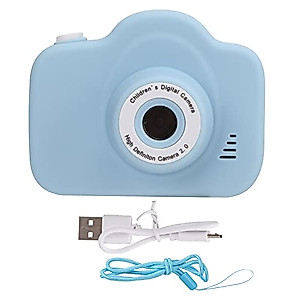 Kids Camera, Cartoon Child Camera 16 Borders 15 Filters Support MP3 One Key Video Recording for Kids(sky blue)