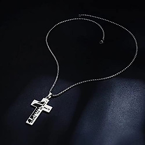 XIEXIELA Football Cross Necklace for Boys, Football Silicone Bracelets, Bible Verse I CAN DO All Things Stainless Steel Sport Pendant for Men Rugby Ball Athletes Sports Lover Bracelets