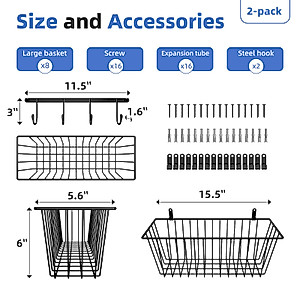 Simple Trending 8 Pack Spice Rack with 8 Hooks For Kitchen, Wall Mount Hanging Spice Organizer For Holds 192 Spice Jars,Bathroom or Pantry Door, Storage, Black