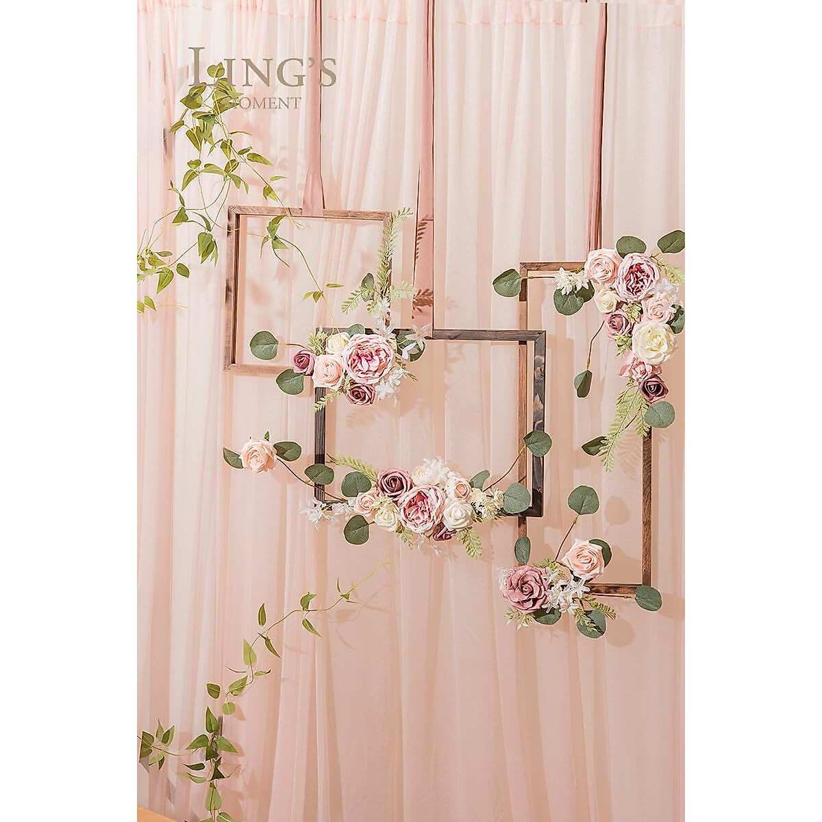 Ling's Moment Garden Dusty Rose Artificial Wedding Flowers Combo for Wedding Bouquets Centerpieces Flower Arrangements Bridal Shower Decorations