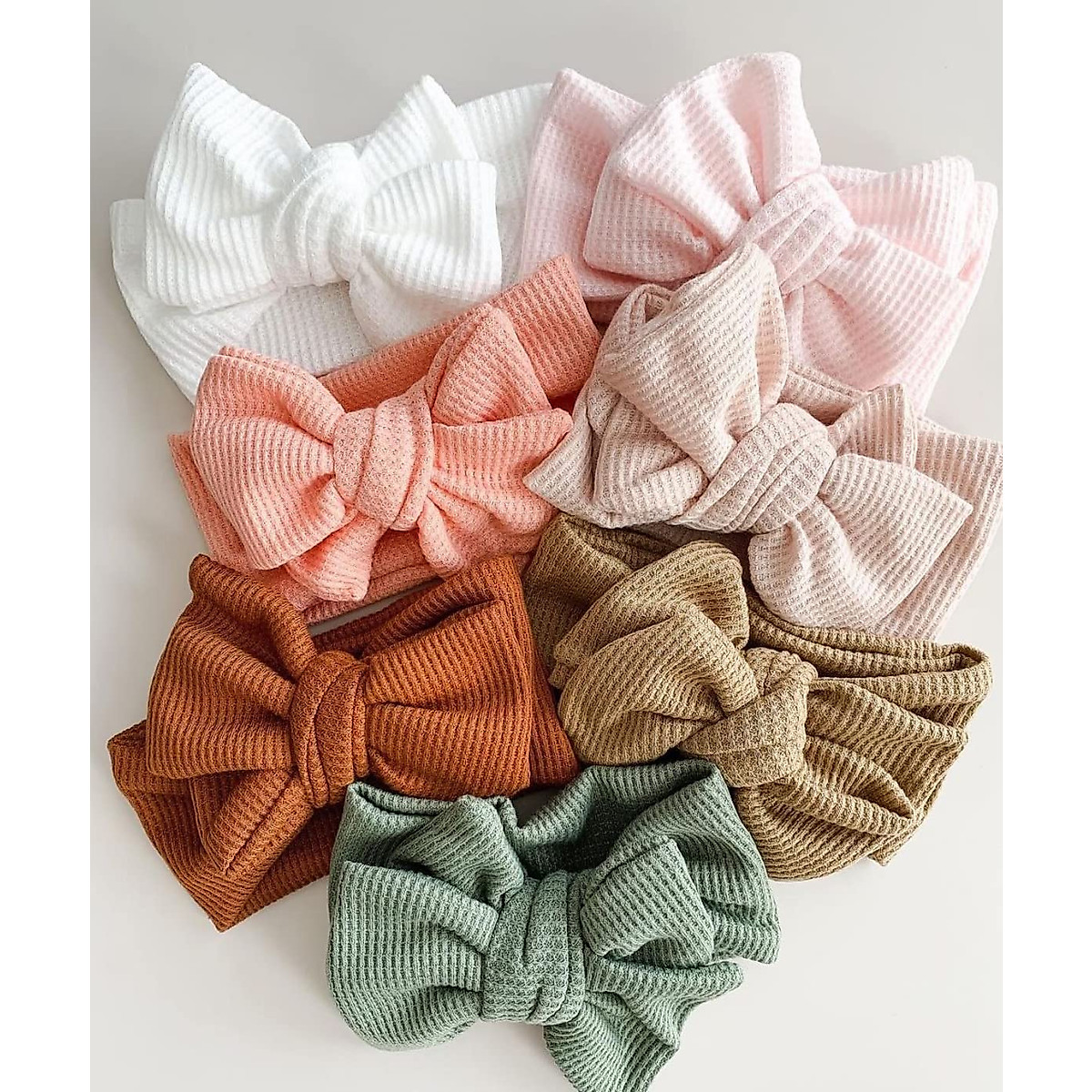 GEZISAN Baby Headbands Waffle Hairband with Bows for Baby Girls Newborn Infant Toddlers Kids