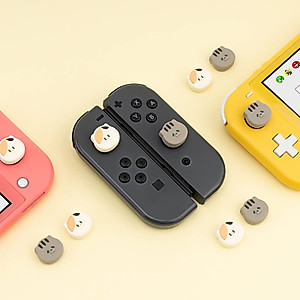 GeekShare Silicone Big Face Cat Thumb Grip Caps, Compatible with Nintendo Switch/OLED/Switch Lite