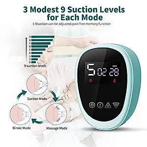 Electric Breast Pump, UTOBY Rechargeable Portable Double Pumps Nursing Breastfeeding Pump Pain-Free Strong Suction Power for Breast Milk Suction and Breast Massage
