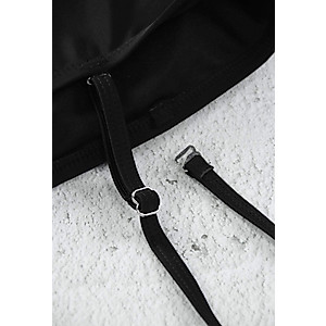 Pink Queen Plus Size 2 Piece Bikini Set for Women Strapless Sexy Cheeky High Waisted Swimsuit Bathing Suit Black 2XL