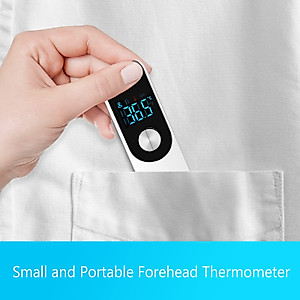 Forehead Thermometer for Adults, 3 in 1 Digital LCD Display, Fever Alarm, Accurate Reading and Memory Function Non-Contact Forehead Thermometer for Body (White)