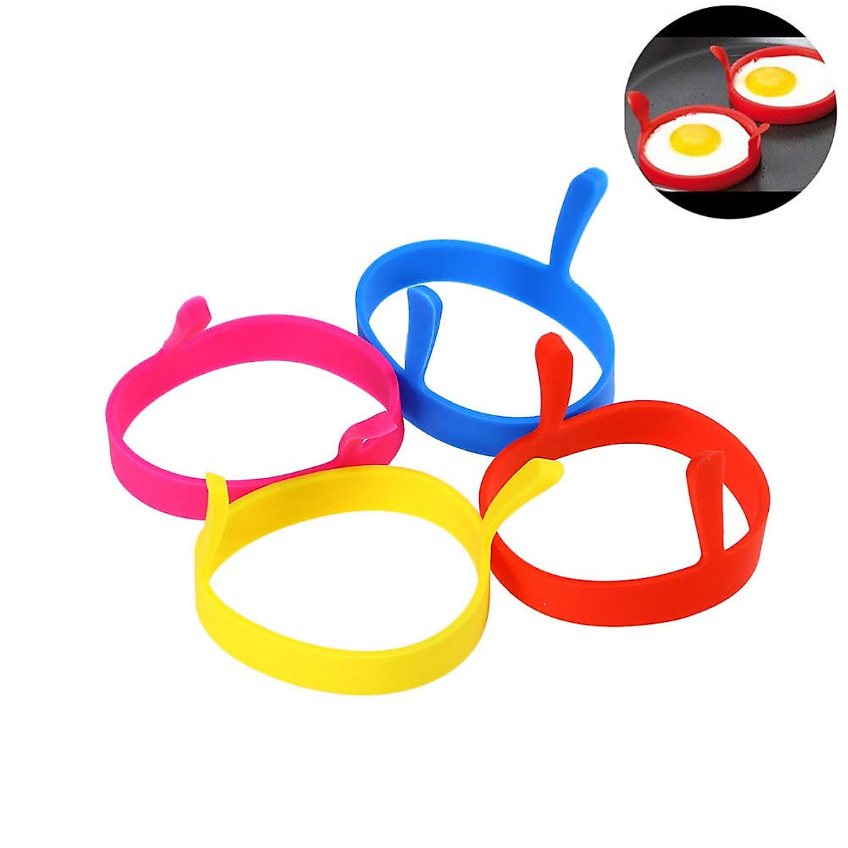 UPKOCH 12 Pcs Silicone Egg Ring Non Stick Egg Cooking Rings Fried Egg Mold Pancake Rings for Frying Eggs Omelet Egg Mcmuffins Random Color