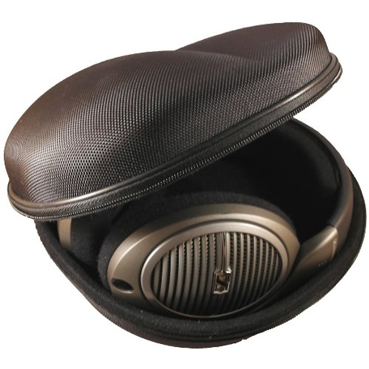 CASEBUDi Large Hard Headphone Case | Compatible with Sony, Sennheiser, Beats & More | Black Ballistic Nylon