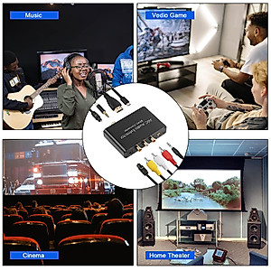 HDMI ARC Audio Extractor 192KHz DAC Converter ARC Audio Extractor Support Digital HDMI Audio to Analog Stereo Audio RCA L/R Coaxial SPDIF and 3.5mm Jack ARC Audio Adapter for TV