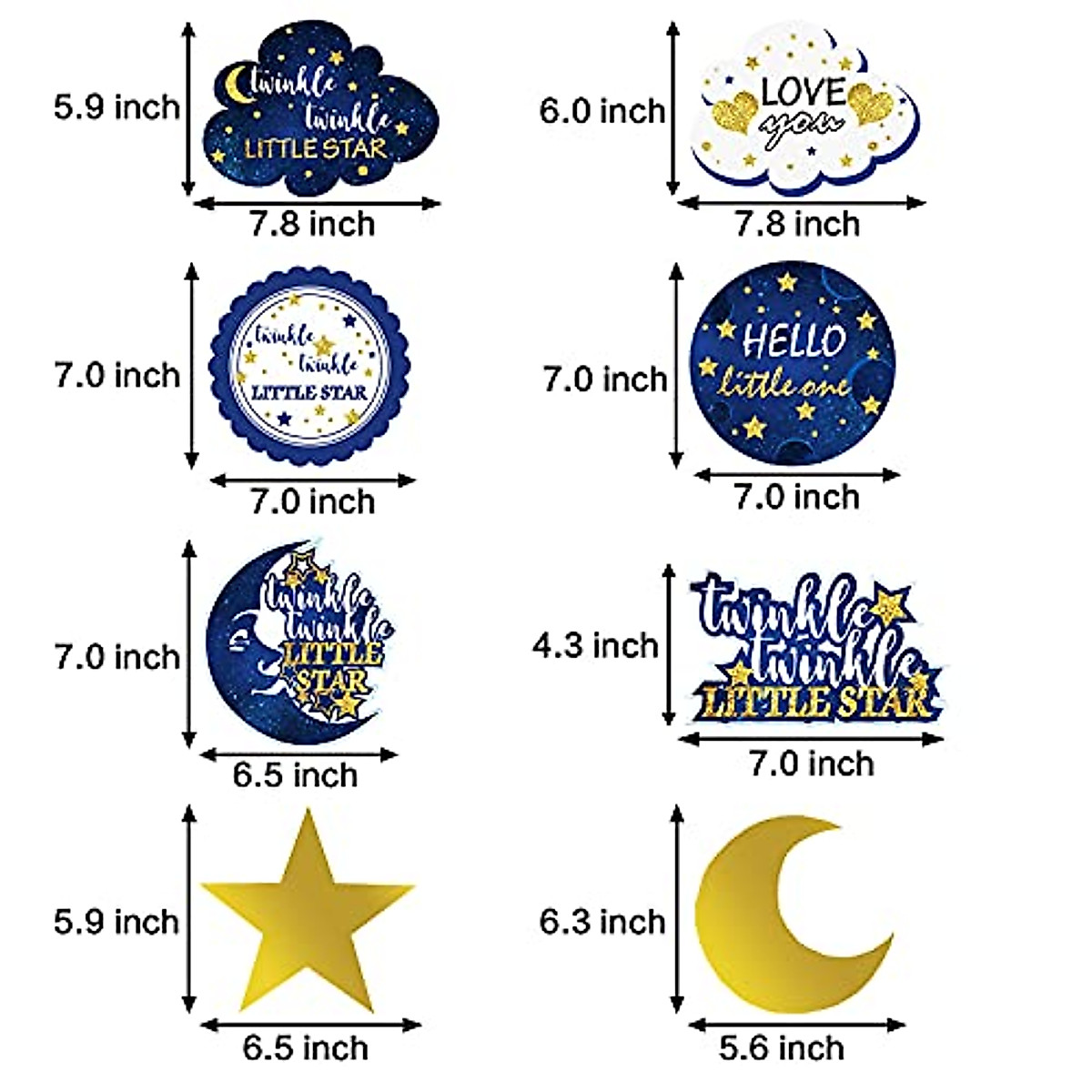 30pcs Twinkle Twinkle Little Star Baby Shower Birthday Hanging Swirls Decorations, Moon and Stars Baby Shower Birthday Party Foil Swirls Decor Supplies