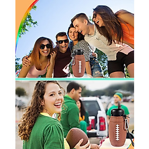 Jasswevo Collapsible Water Bottle for Boys Men 19oz 550ml Silicone Foldable Bpa Free Leakproof Sports Water Jugs for School Sports Travel with Flip Spout Xmas Birthday Gifts, Rugby Football Style