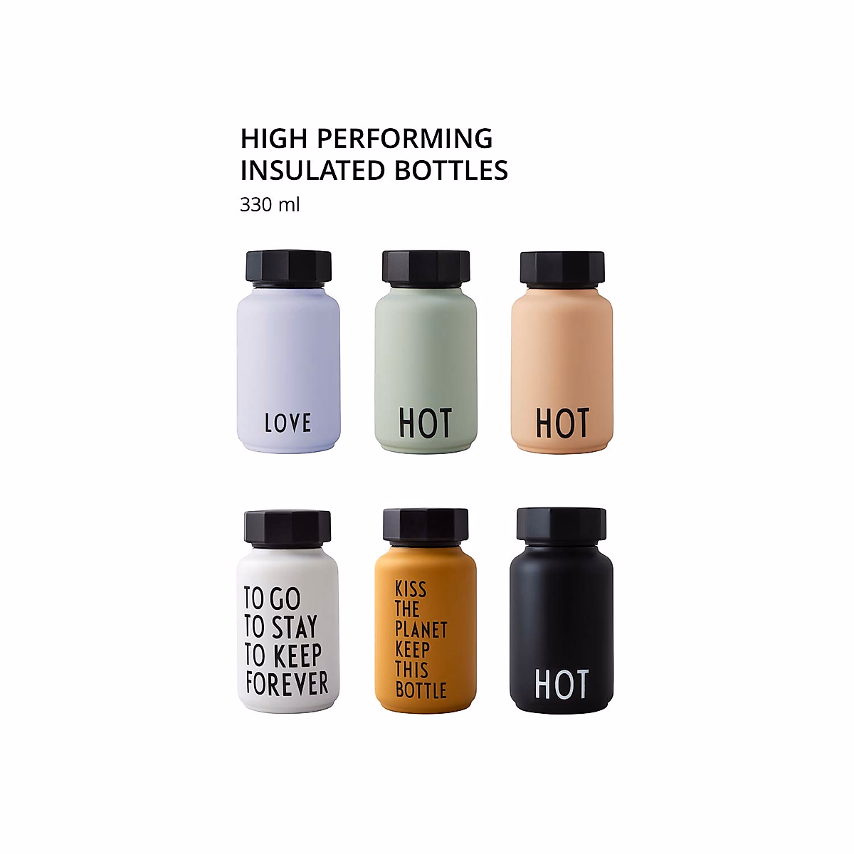 Design Letters Wide Mouth Bottle 11 Oz | Insulated water bottle Travel | Thermos Water Bottle | Thermo Flask Stainless Steel | Reusable Water Bottle for Men, Women | BPA/BPS Free Tumbler for Gym, work