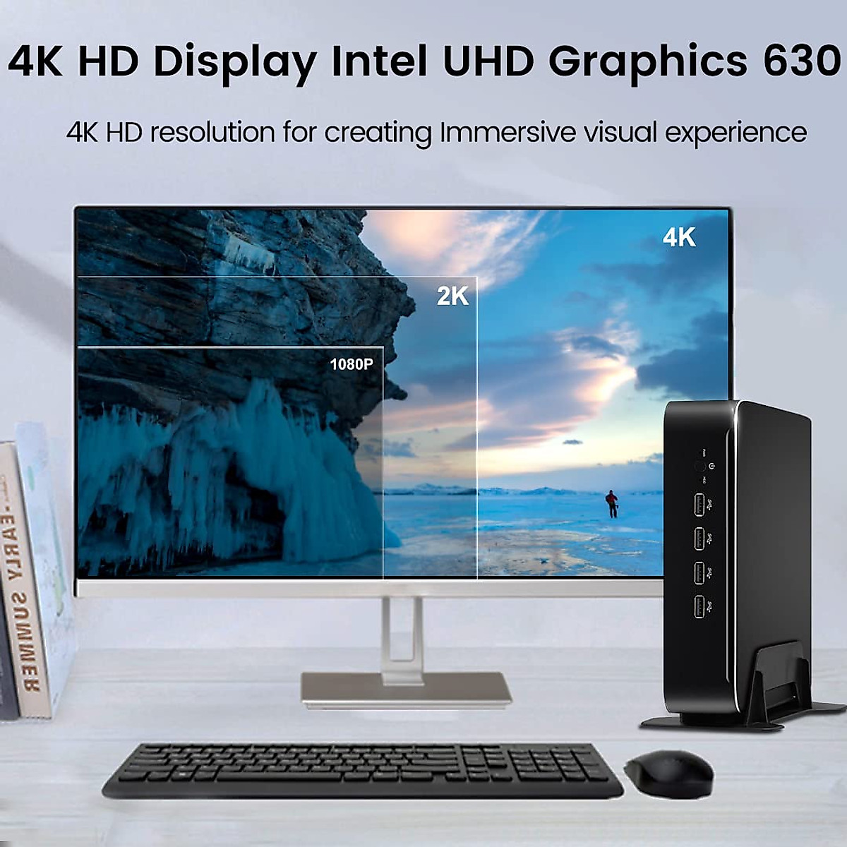 BOESIIPC Mini Desktop PC, Mini Computer i9-9880H Windows 11 Pro, 64G DDR4 RAM/1T M.2 SSD, 4K, USB3.0, HDMI, COM, WiFi, BT4.0