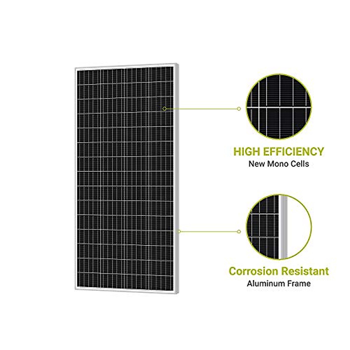 Newpowa 180W(Watt) Solar Panel12V Monocrystalline High Efficiency PV Module Off Grid for RV Trailer Camper Rooftop