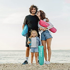 HAUSHOF High Back Beach Chair, Mesh Back Folding Chair, Lightweight Low Seat Camping Chairs with Cup Holder, Carry Bag, Padded Armrest for Outdoor Beach Lawn Camping Picnic Festival