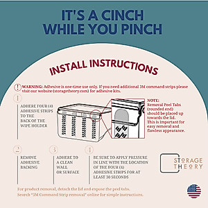 Storage Theory Bathroom Wipes Holder Dispenser with Shelf – Restroom Organizer & Toilet Wipe Holder for Bathroom Must Haves – Tool Free Wall Mounted Storage Baby Wipe Container White – 1 Pack