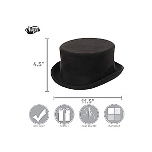 elope John Bull Vintage Steampunk Low Profile Black Top Hat Standard