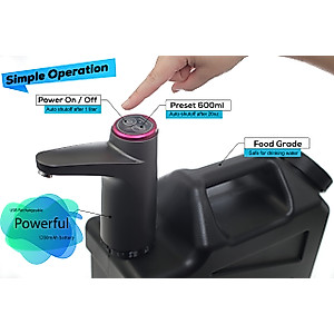 Portable 3 Gallon Water Tank with USB Rechargeable Water Pump Faucet, Food Grade Materials, Great for Camping, Overlanding, Sports, Emergencies, Sports, and More